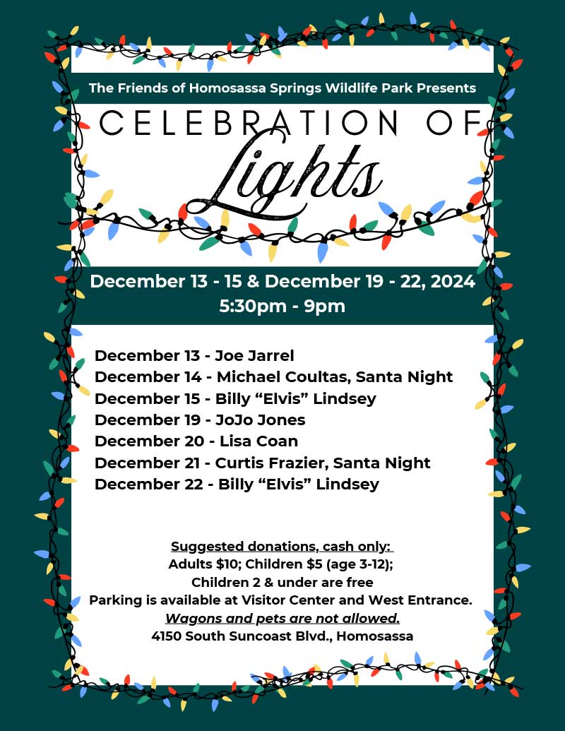 Celebration of Lights | Homosassa Springs Wildlife Adventures